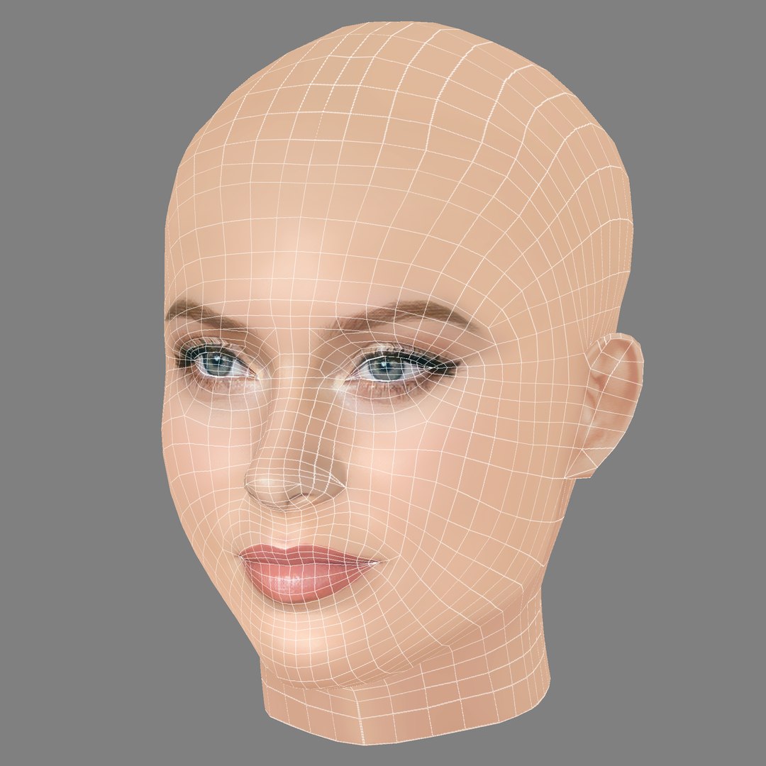 3D Model Zara Larsson Head - No Hair - Low Poly Head For Game ...