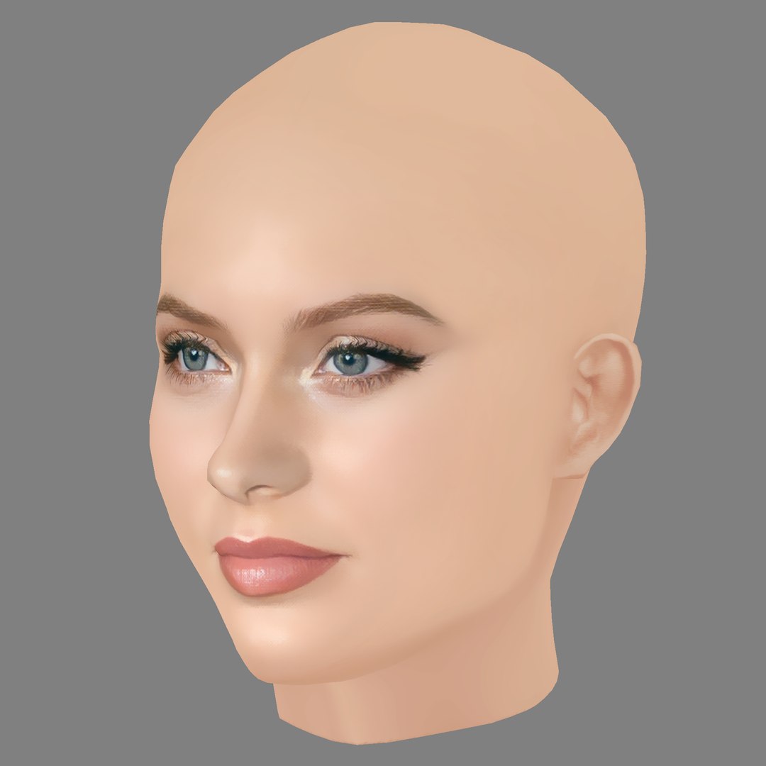 3D Model Zara Larsson Head - No Hair - Low Poly Head For Game ...