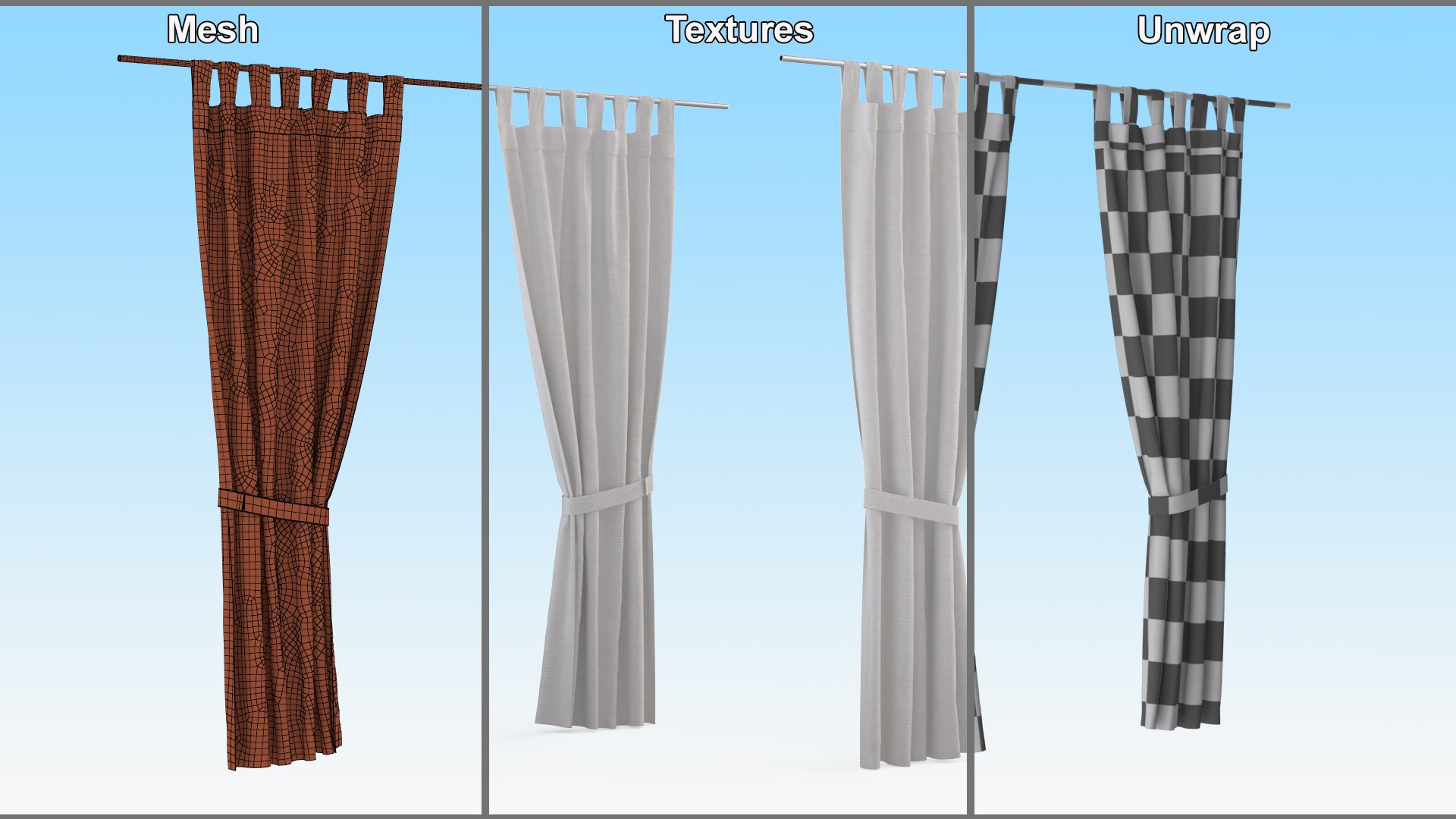 Classic Window Curtains Set 3D Model - TurboSquid 2270546
