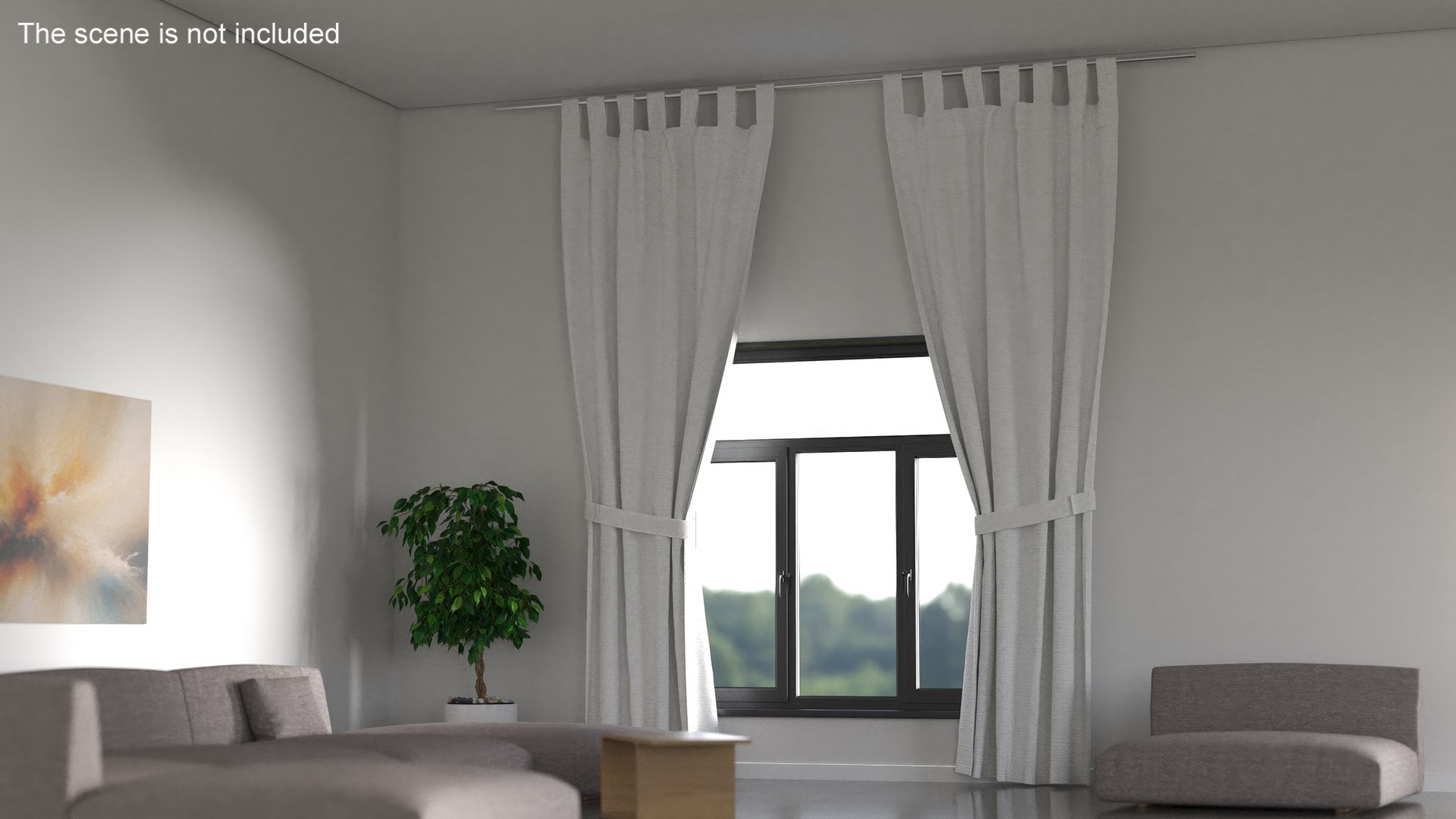 Classic Window Curtains Set 3D Model - TurboSquid 2270546