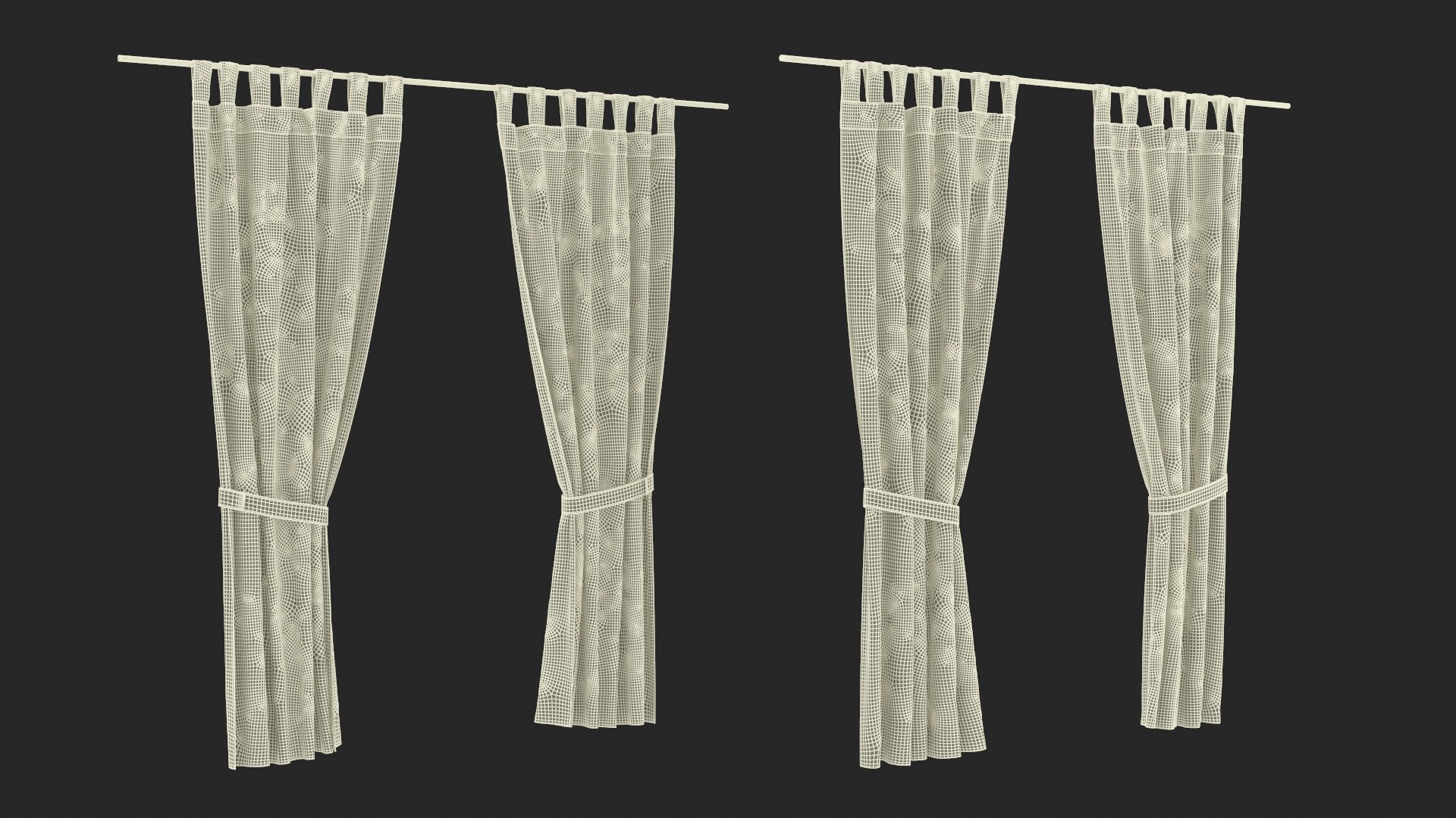 Classic Window Curtains Set 3D Model - TurboSquid 2270546