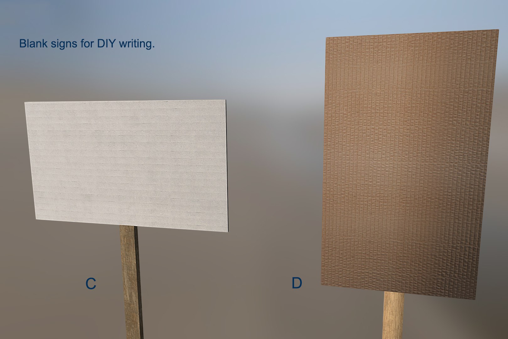 Strike Protest Signs Ready 3d Model