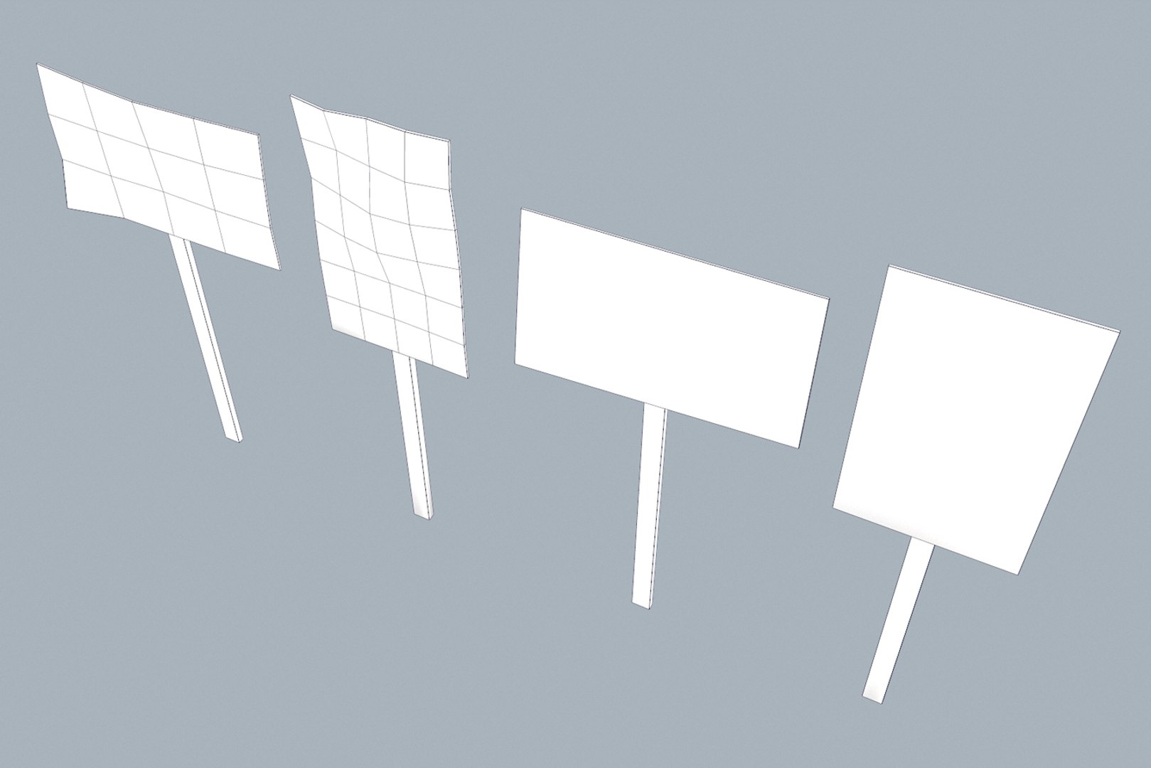 Strike Protest Signs Ready 3d Model