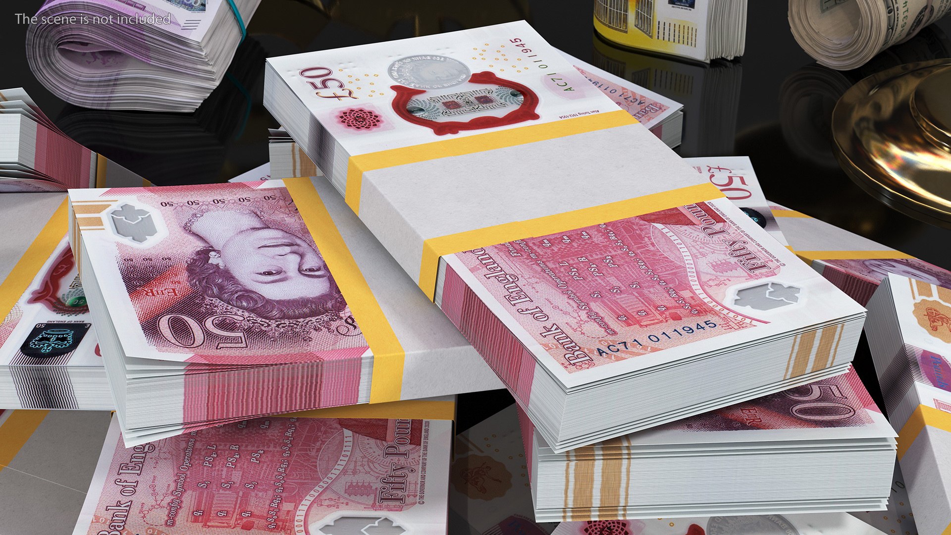 Pile Of Money 50 Pounds Model - TurboSquid 2147293
