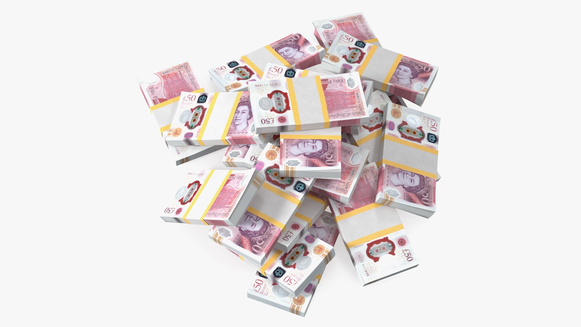 Pile of Money 50 Pounds model - TurboSquid 2147293