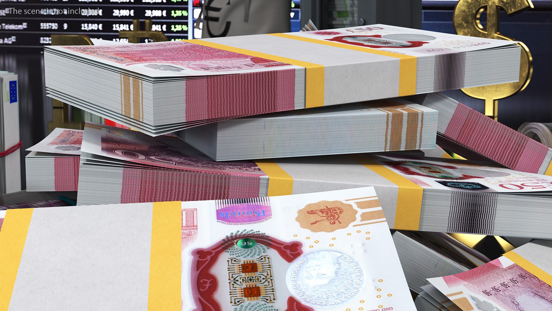 Pile Of Money 50 Pounds Model - TurboSquid 2147293