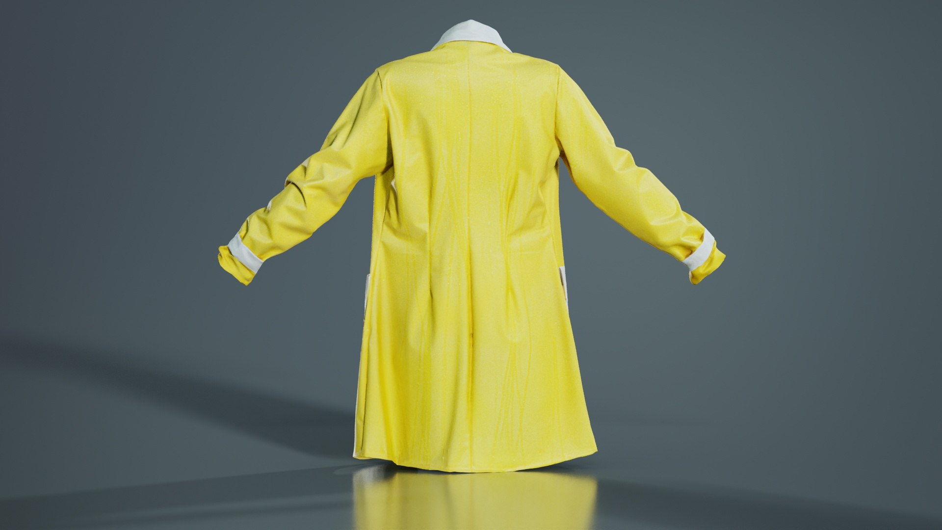 3D Yellow Pockets Vinyl Raincoat Open Remastered - TurboSquid 2360766