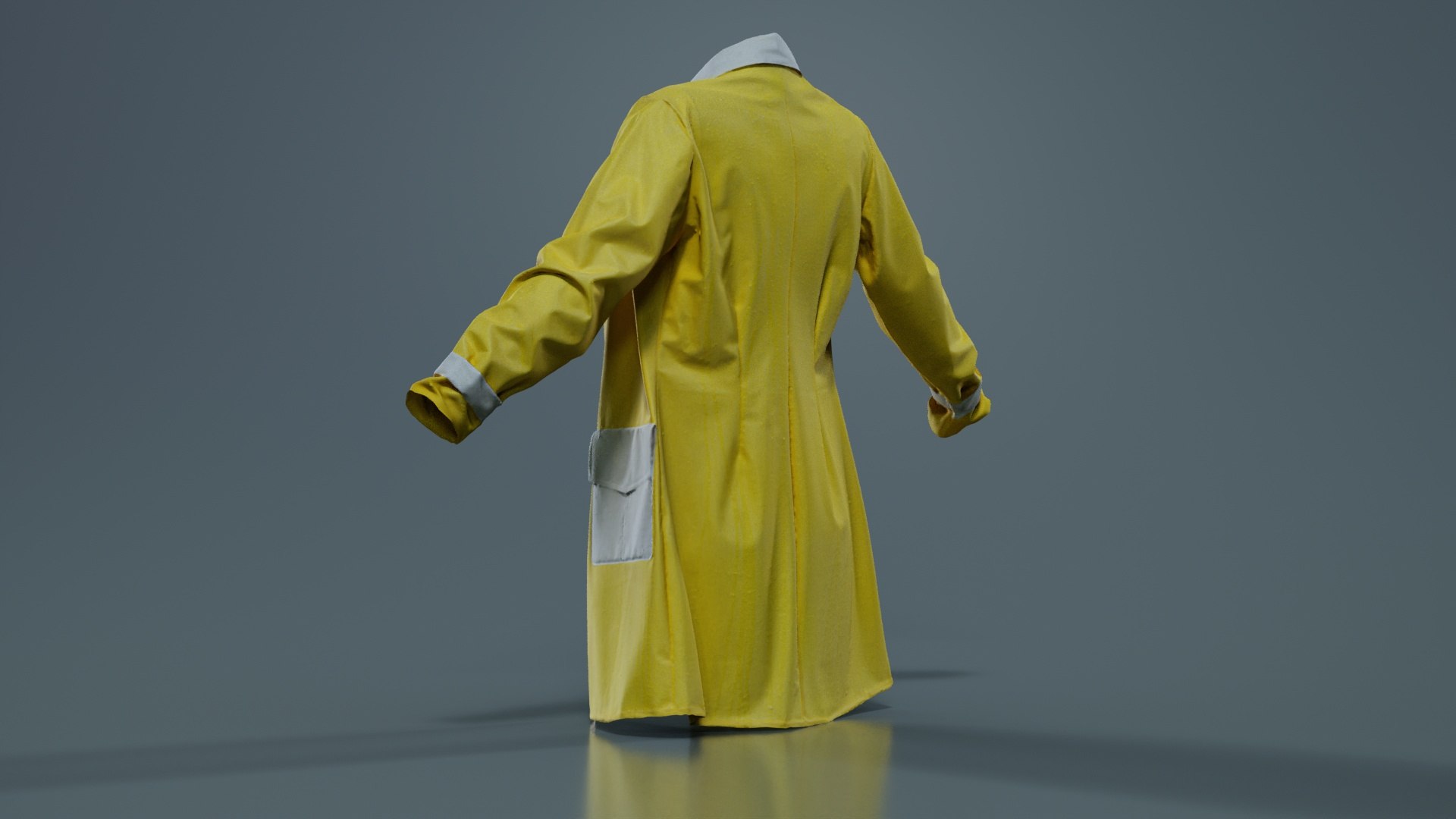 3D Yellow Pockets Vinyl Raincoat Open Remastered - TurboSquid 2360766