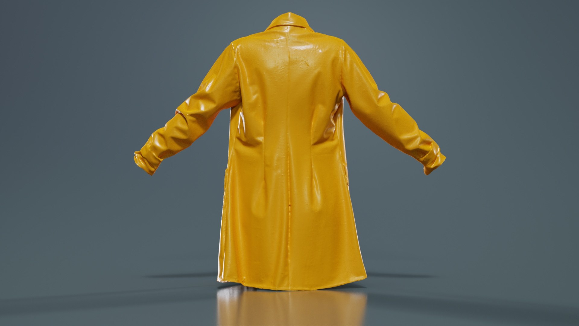 3D Yellow Pockets Vinyl Raincoat Open Remastered - TurboSquid 2360766