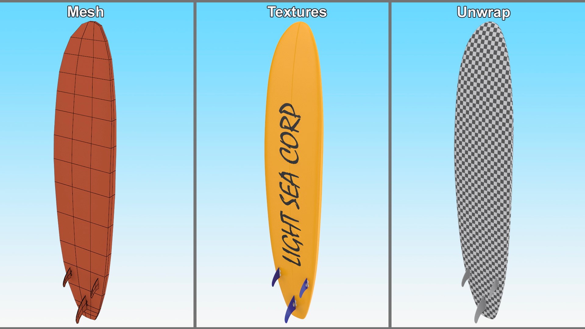 3D Hybrid Longboard Surfboard Model - TurboSquid 2148957