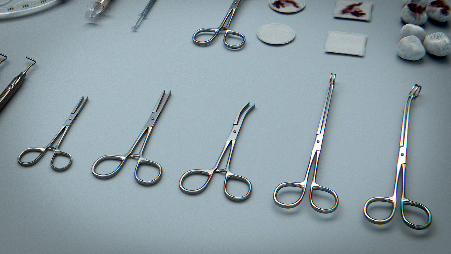 3d surgical instruments - medical equipment model