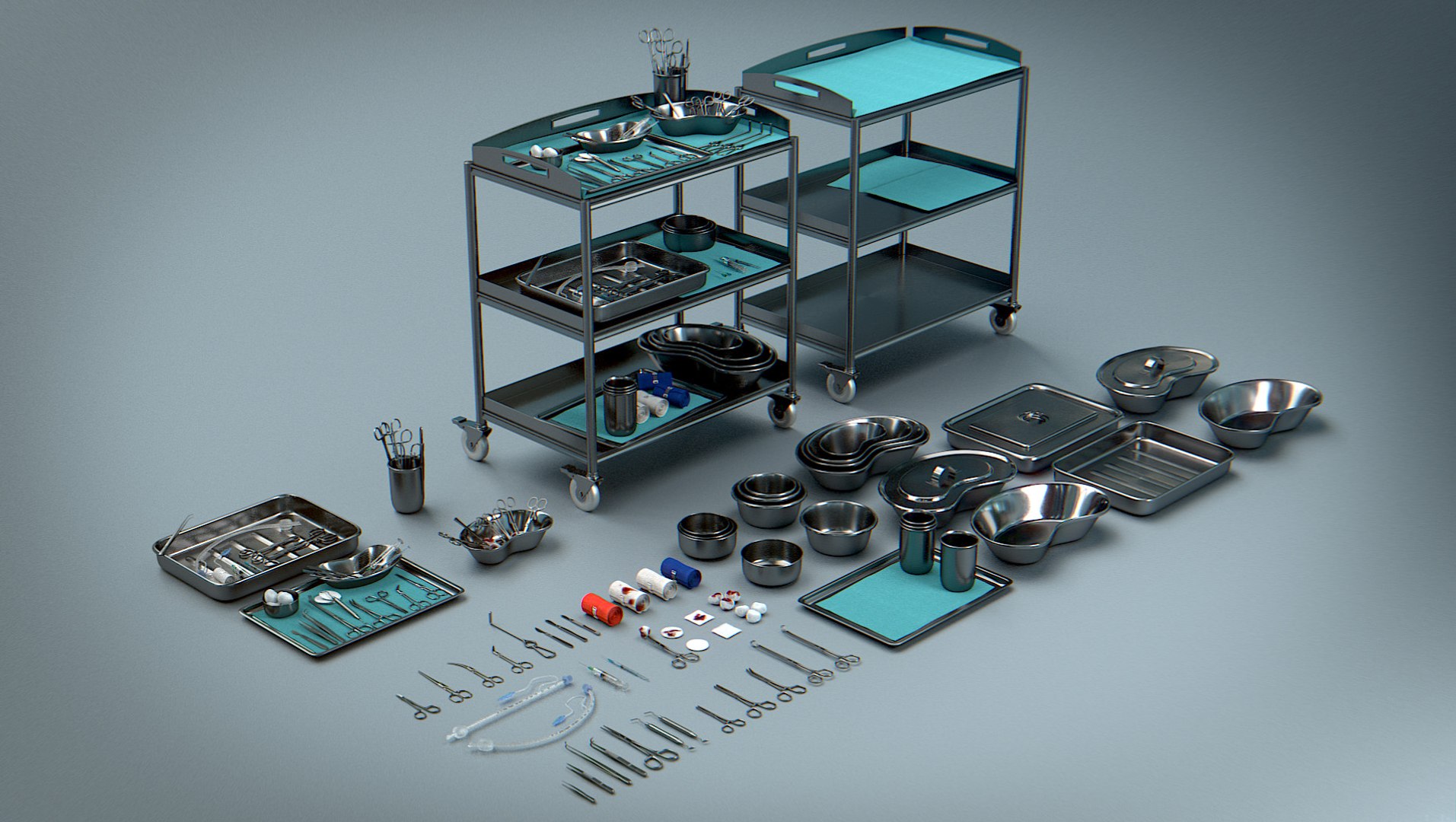 3d Surgical Instruments - Medical Equipment Model