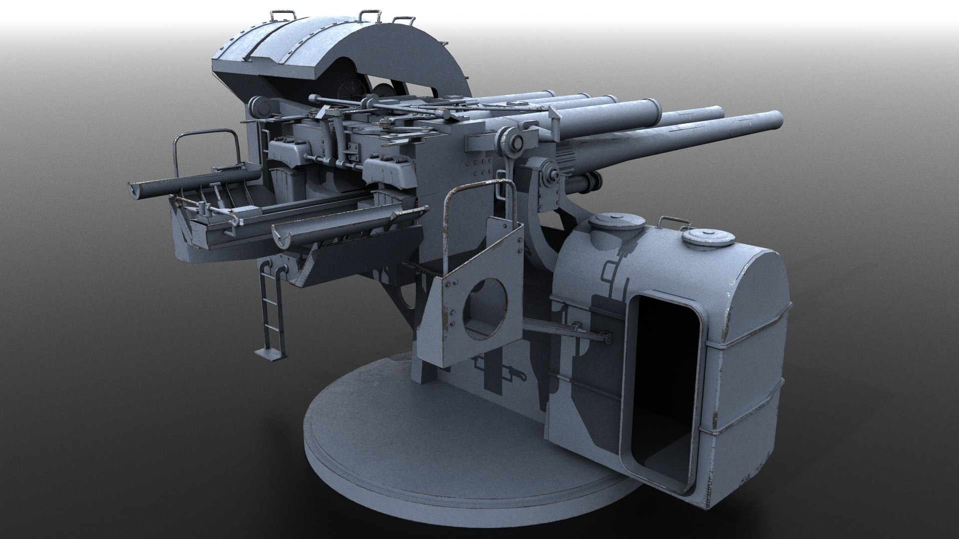 Type 89 naval gun 3D model - TurboSquid 1260106