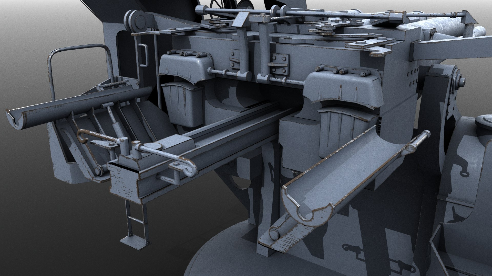 Type 89 naval gun 3D model - TurboSquid 1260106