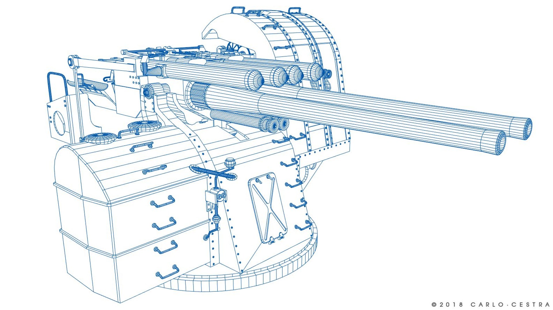 Type 89 naval gun 3D model - TurboSquid 1260106