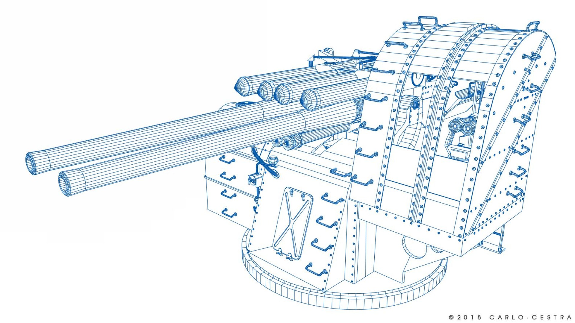 Type 89 naval gun 3D model - TurboSquid 1260106