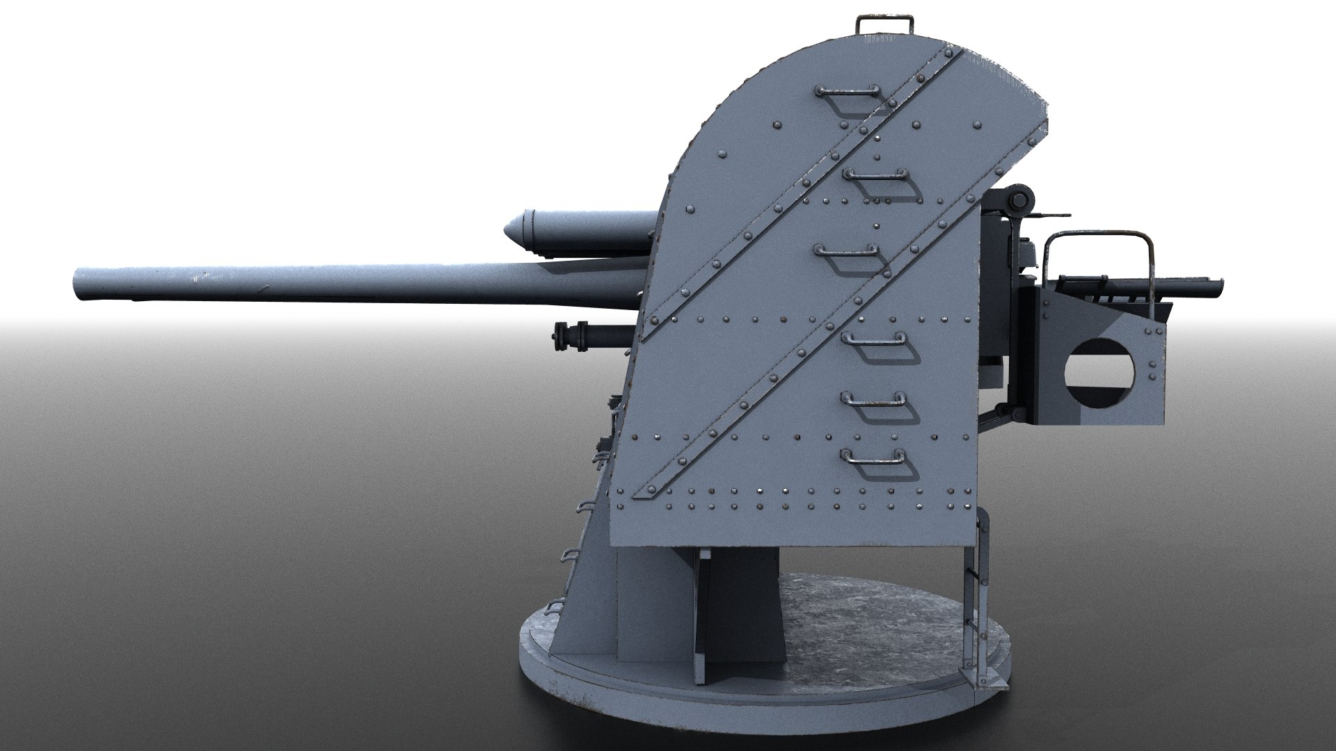 Type 89 naval gun 3D model - TurboSquid 1260106
