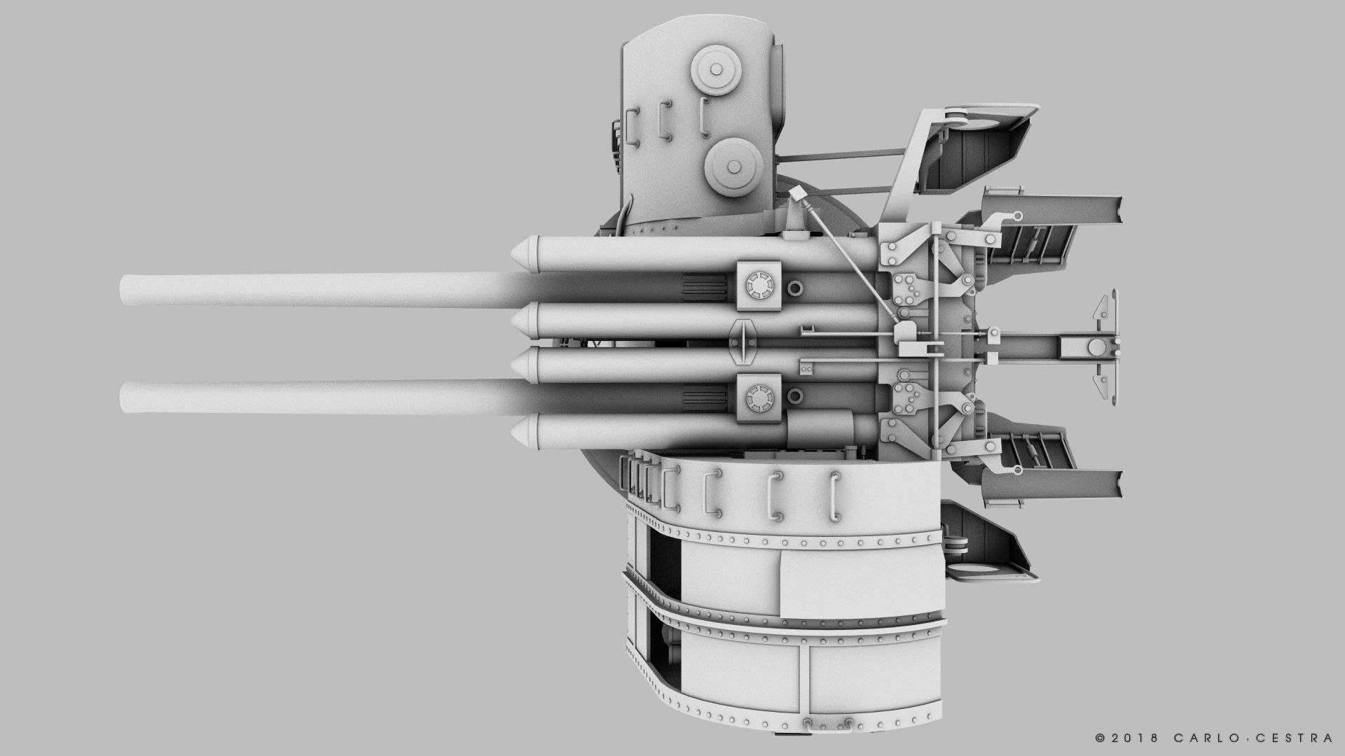 Type 89 naval gun 3D model - TurboSquid 1260106