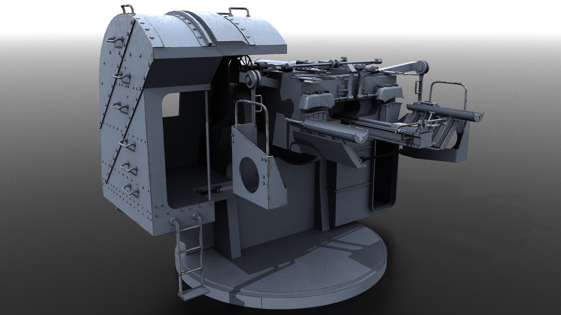 Type 89 naval gun 3D model - TurboSquid 1260106