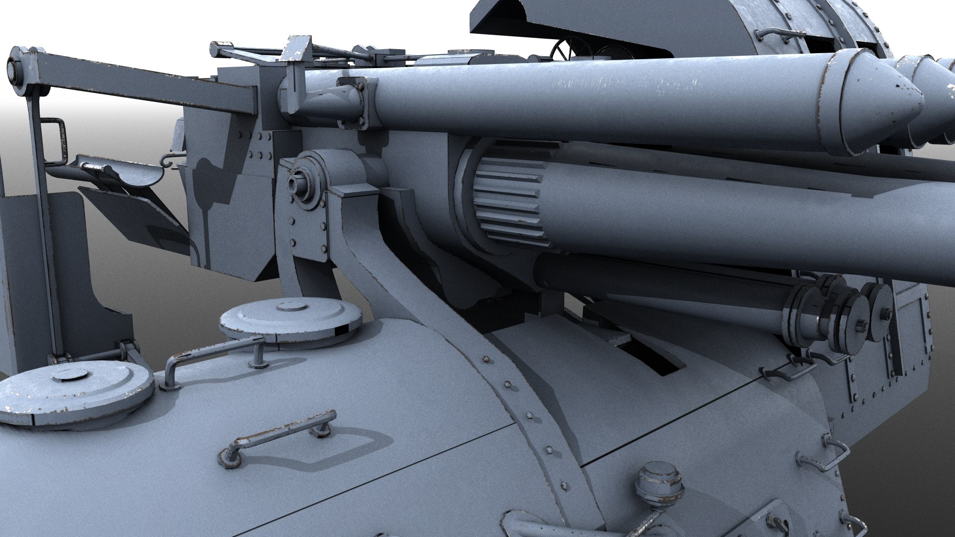 Type 89 naval gun 3D model - TurboSquid 1260106
