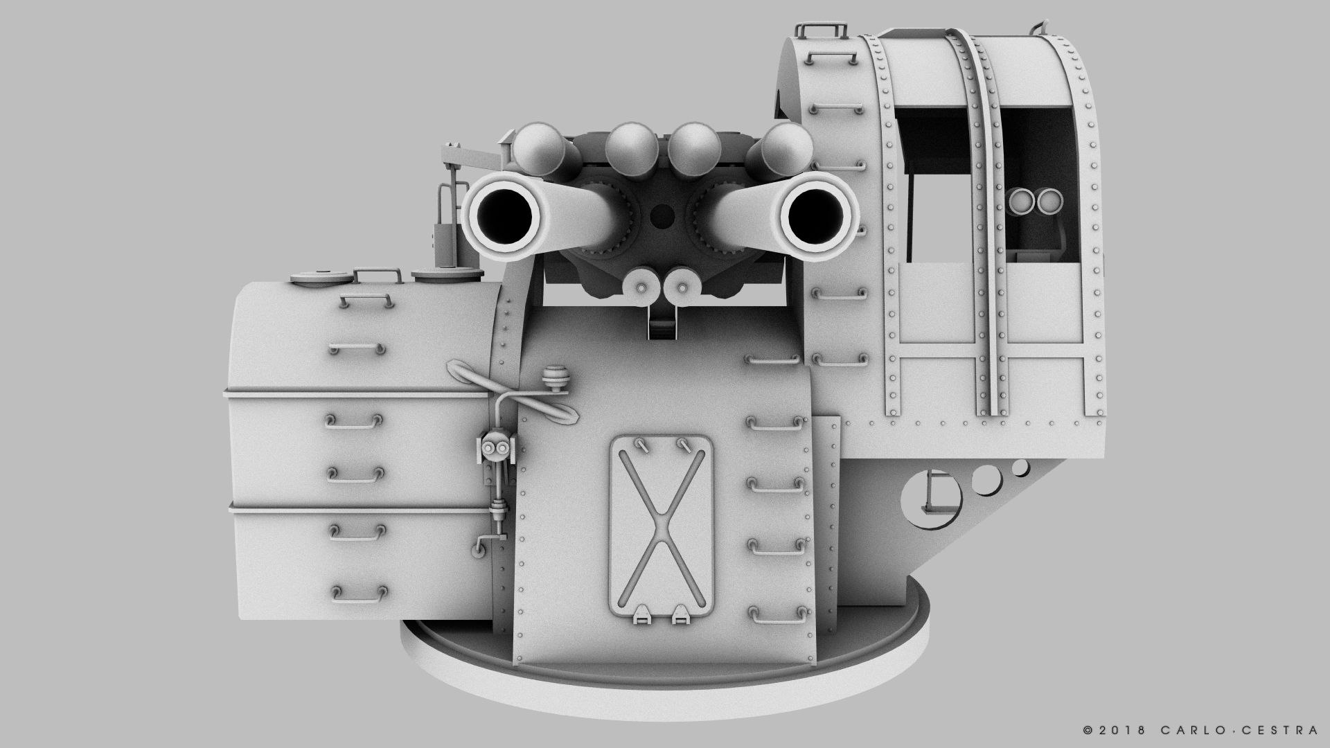 Type 89 naval gun 3D model - TurboSquid 1260106