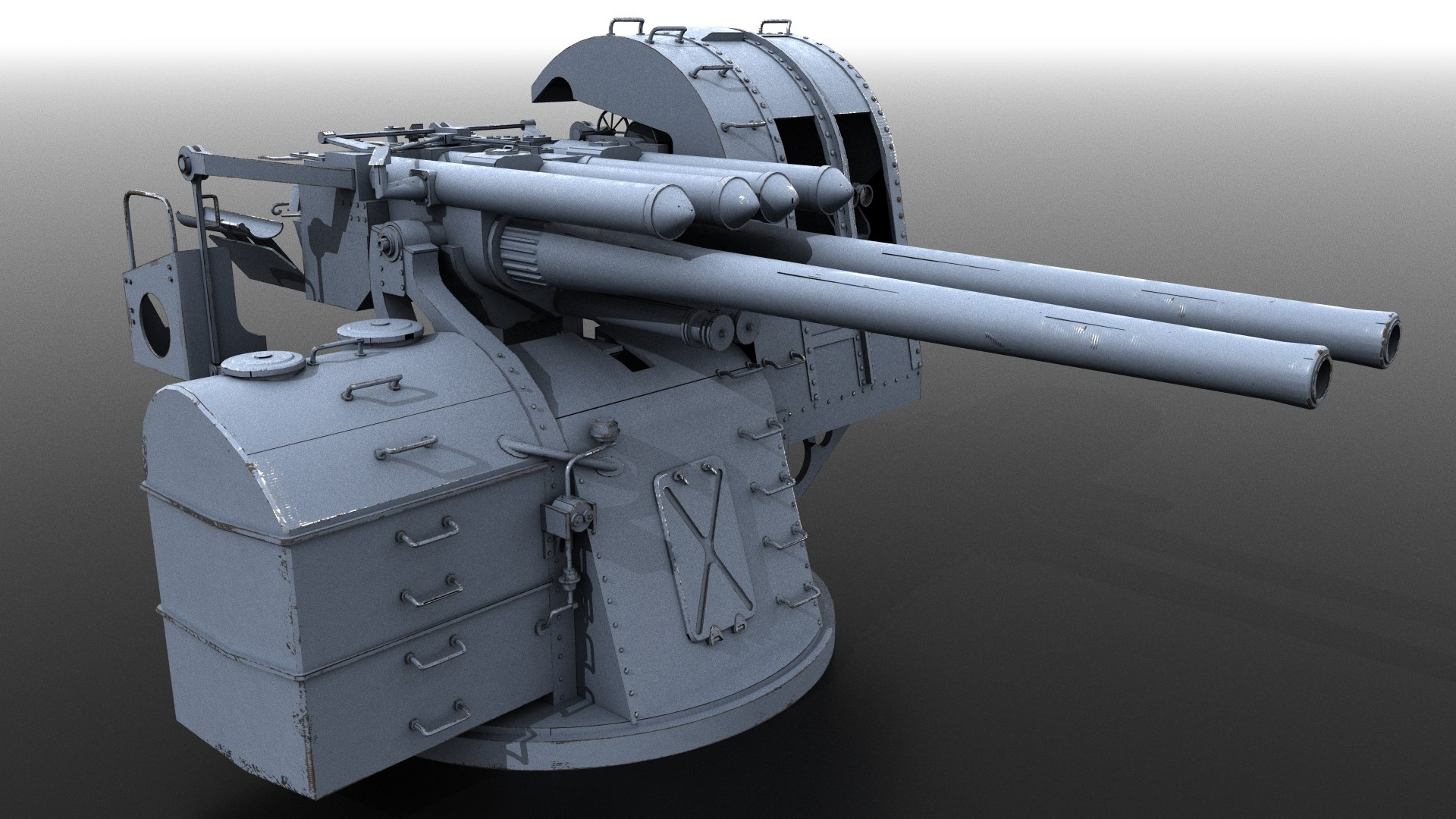 Type 89 naval gun 3D model - TurboSquid 1260106