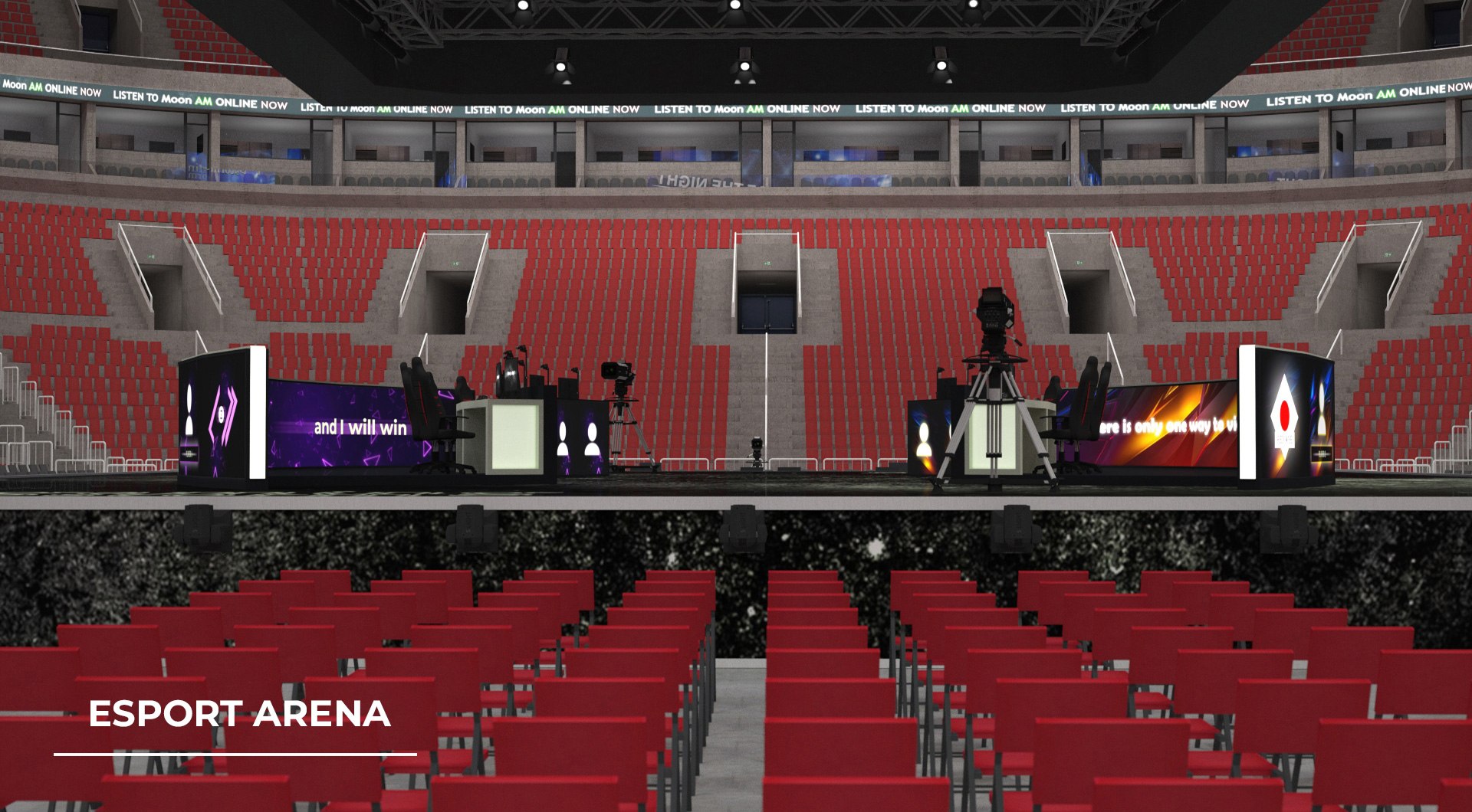 Esport event arena - interior - low poly AR VR 3D model - TurboSquid ...
