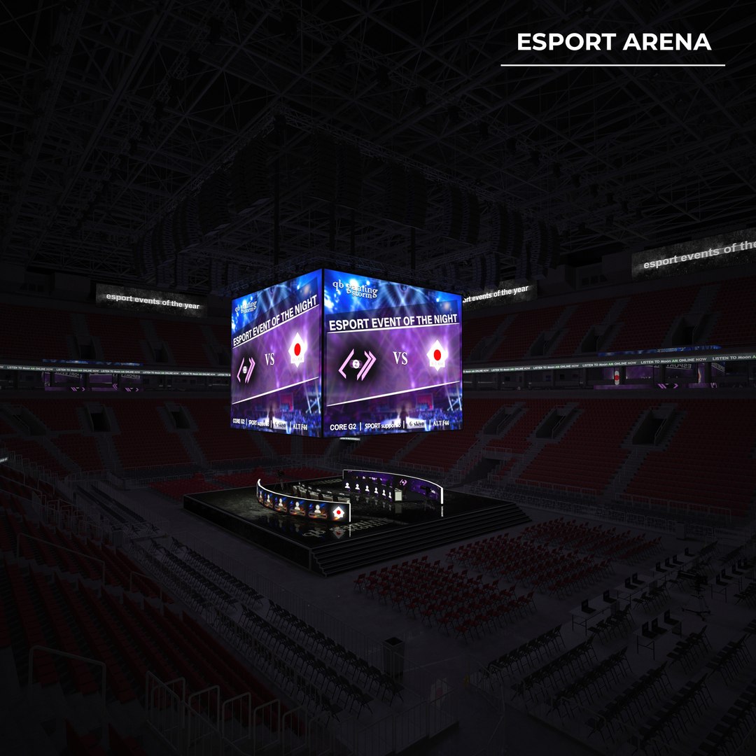 Esport event arena - interior - low poly AR VR 3D model - TurboSquid ...