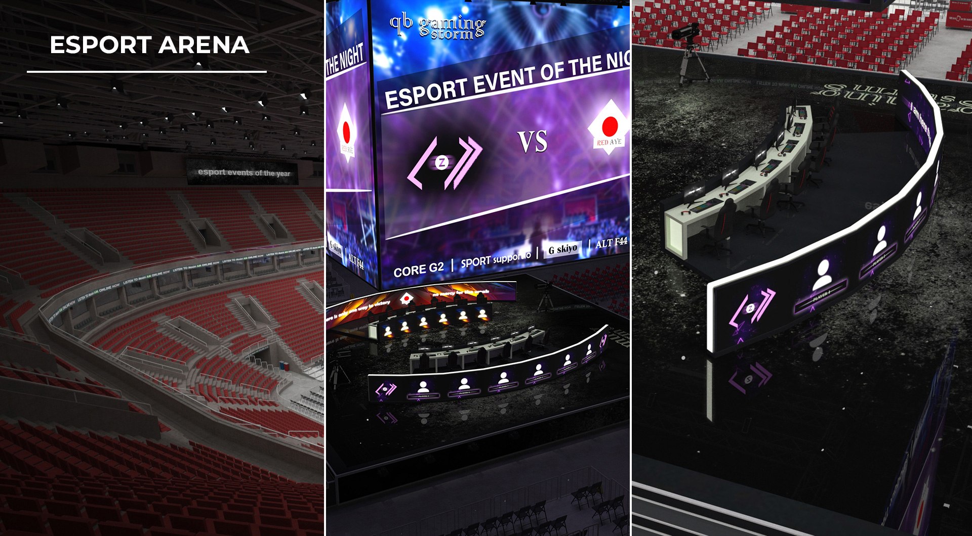 Esport event arena - interior - low poly AR VR 3D model - TurboSquid ...