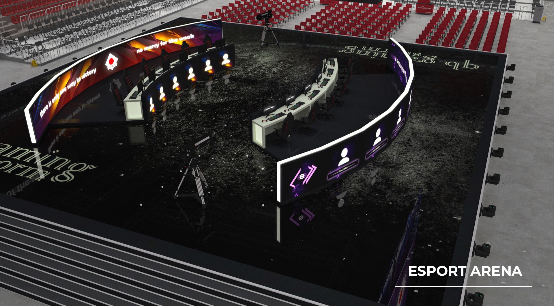 Esport event arena - interior - low poly AR VR 3D model - TurboSquid ...