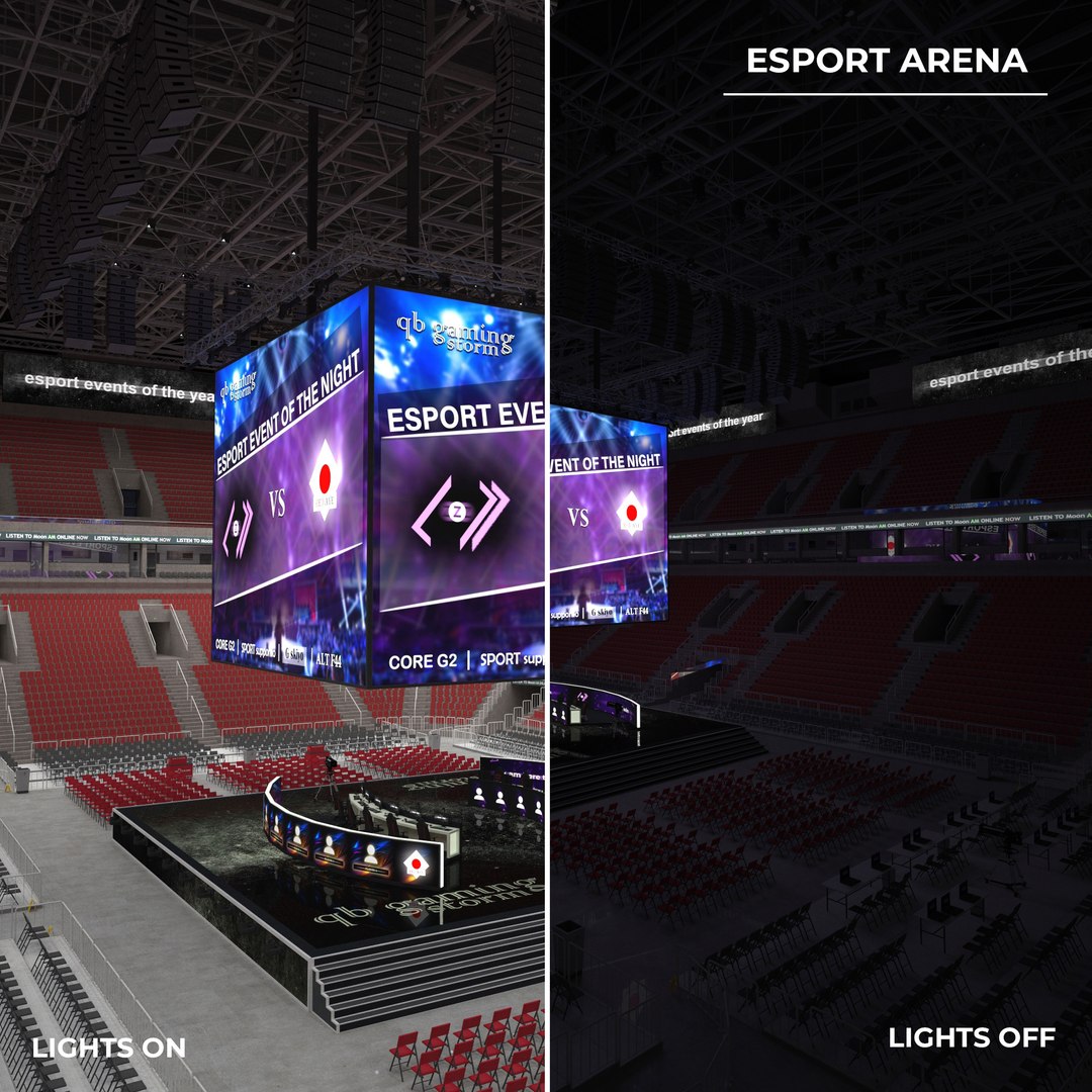 Esport event arena - interior - low poly AR VR 3D model - TurboSquid ...