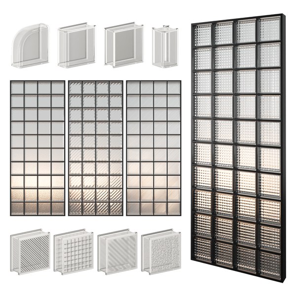3D Glass Block Wall 09 - TurboSquid 1907001