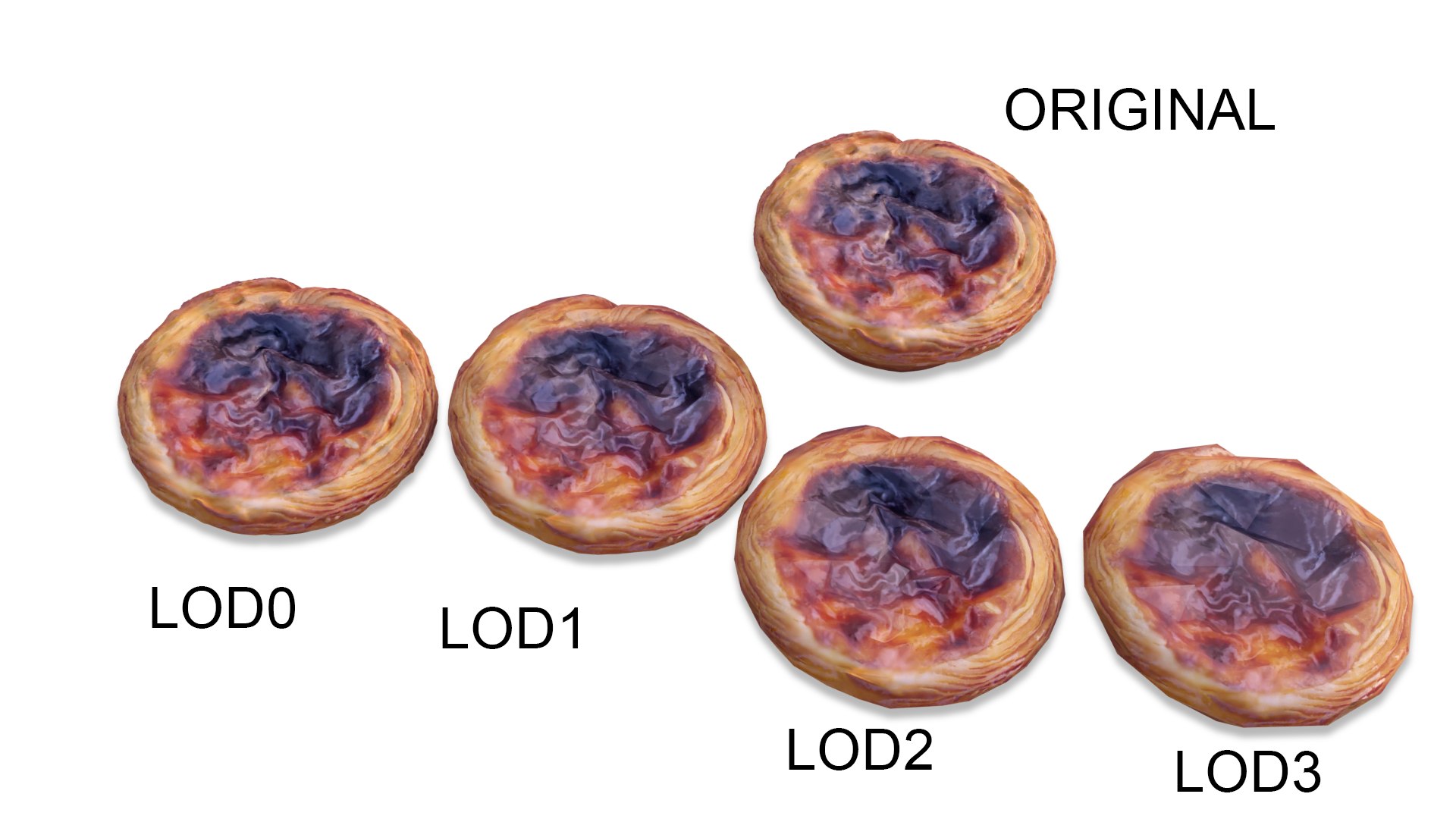3D Pastel De Nata PBR LODs Model - TurboSquid 2152608
