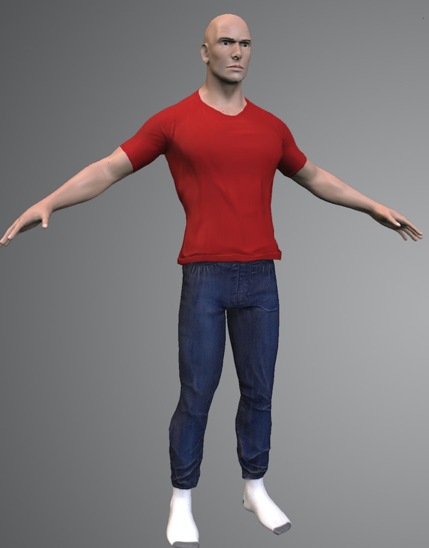 3d Strong Male Character