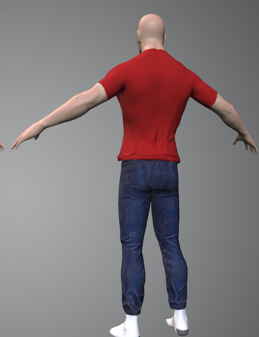 3d Strong Male Character