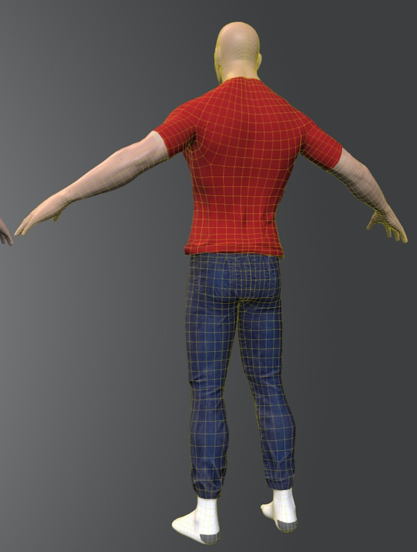 3d Strong Male Character