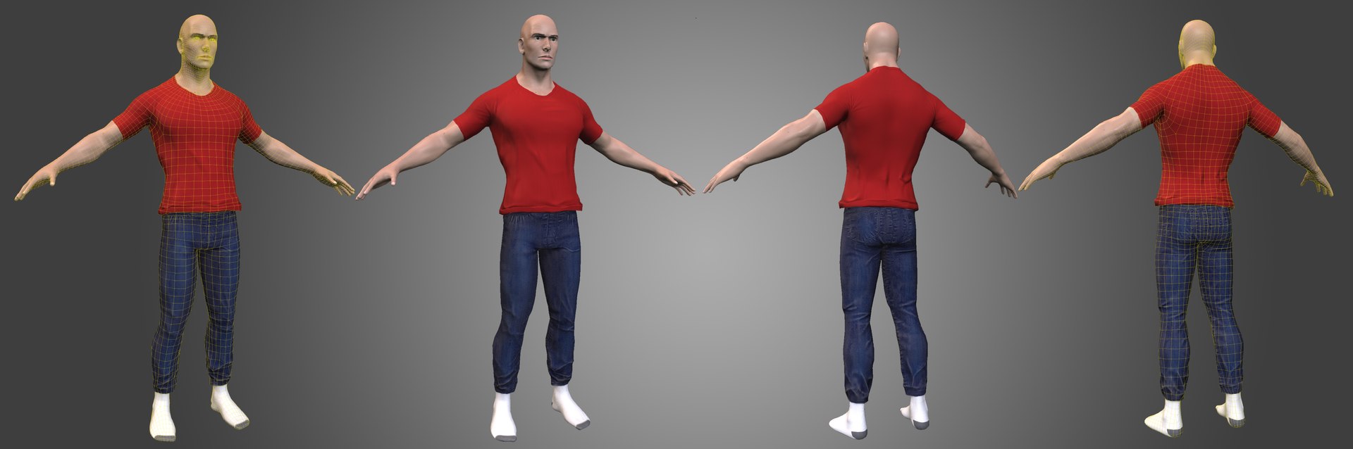 3d Strong Male Character