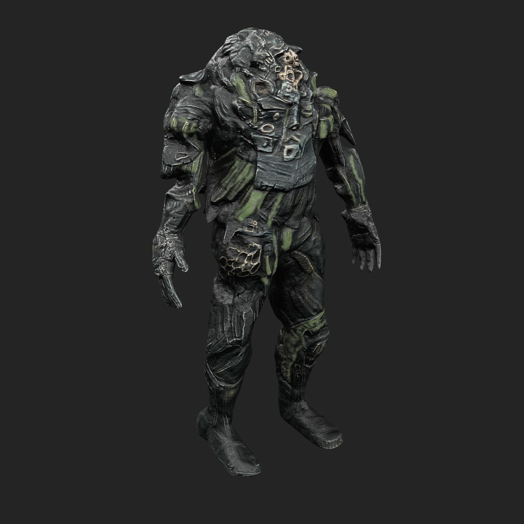 3D Cyber Monster 01 Game Ready FBX Super Lowpoly To Midpoly ...