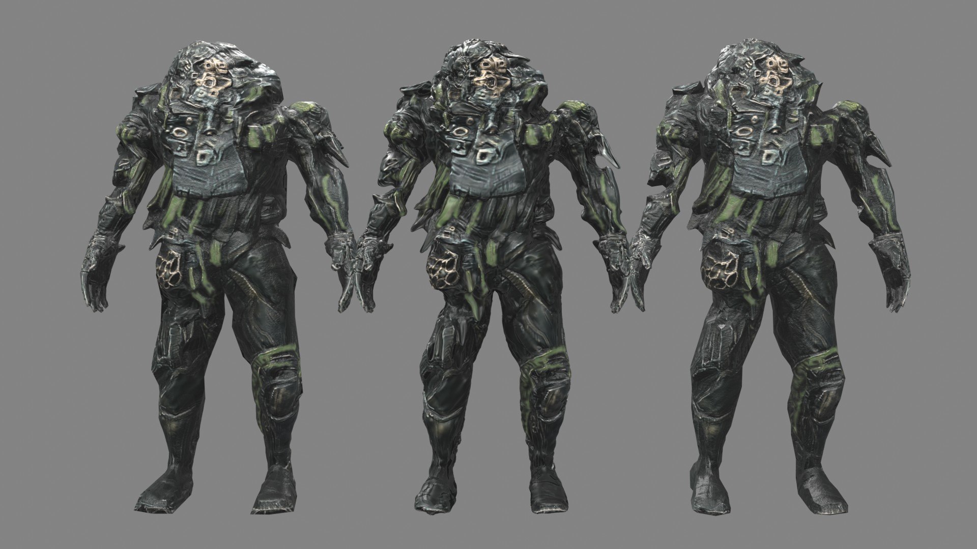 3D Cyber Monster 01 Game Ready FBX Super Lowpoly To Midpoly ...