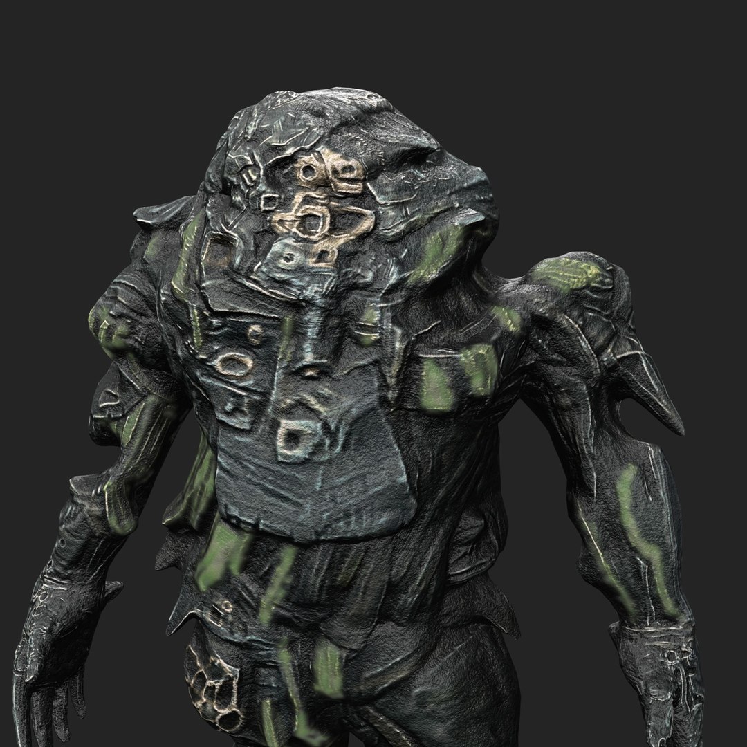 3D Cyber Monster 01 Game Ready FBX Super Lowpoly To Midpoly ...