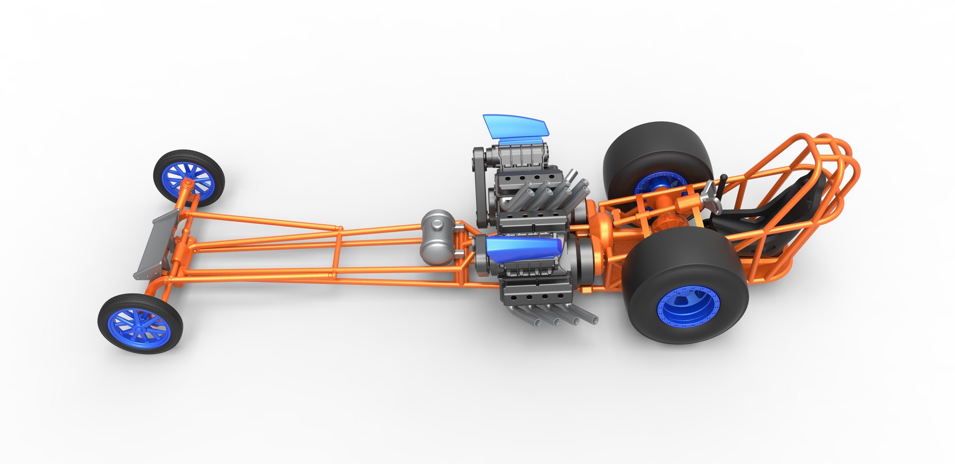 3D Diecast Front Engine Dragster With 2 V8 Version 2 Scale 1 To 25 ...