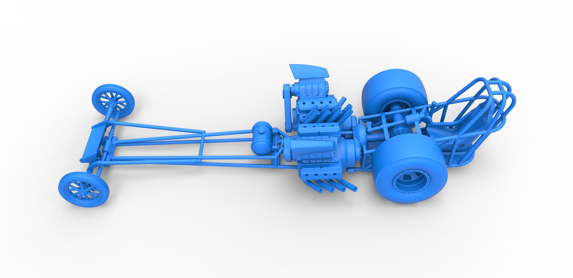 3D Diecast Front Engine Dragster With 2 V8 Version 2 Scale 1 To 25 ...
