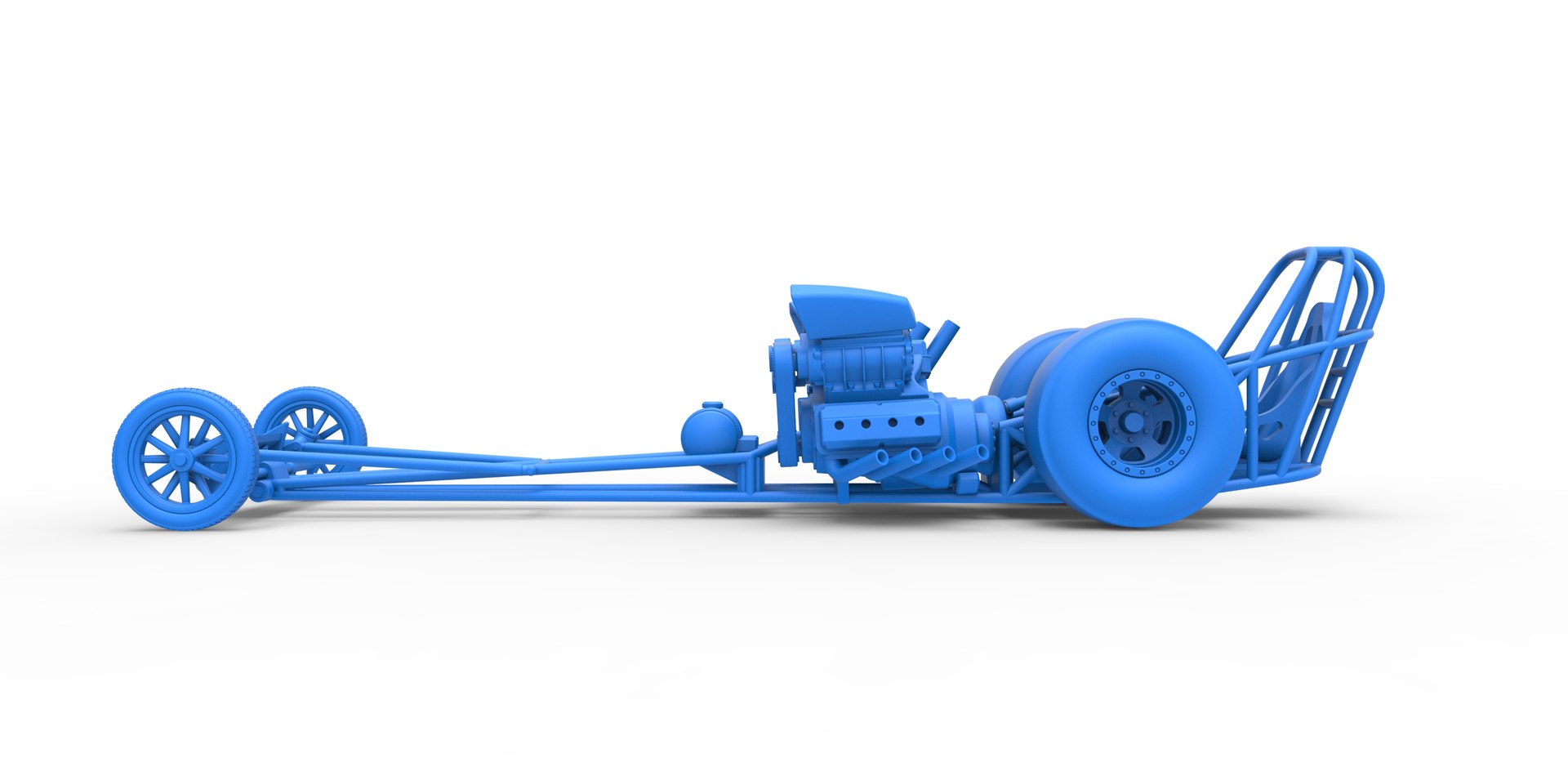 3D Diecast Front Engine Dragster With 2 V8 Version 2 Scale 1 To 25 ...