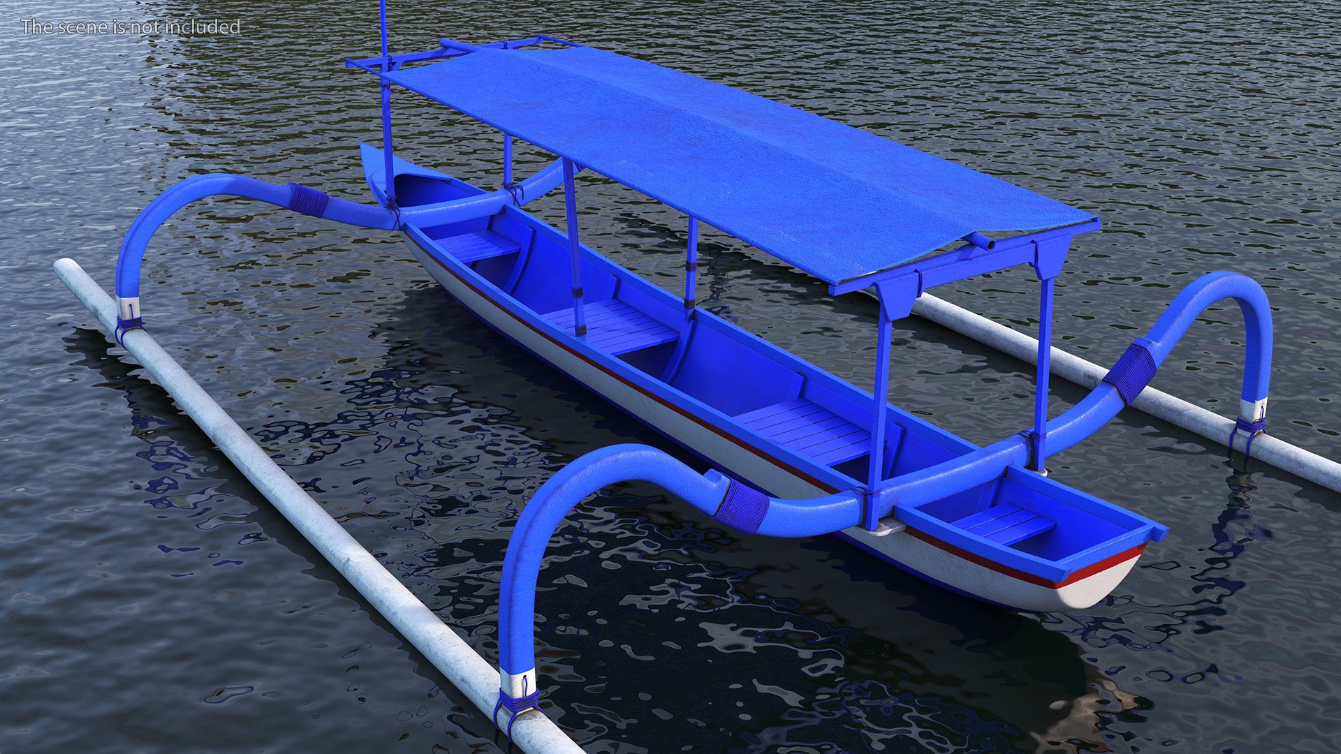 Traditional Jukung Boat Blue 3D Model - TurboSquid 2157502