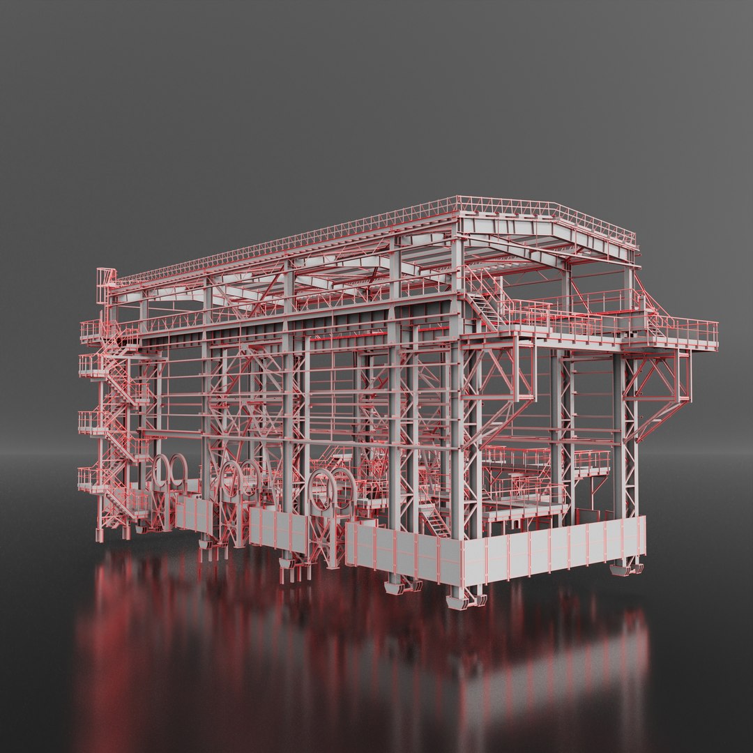 3D Industrial Metal Building Model - TurboSquid 2237673
