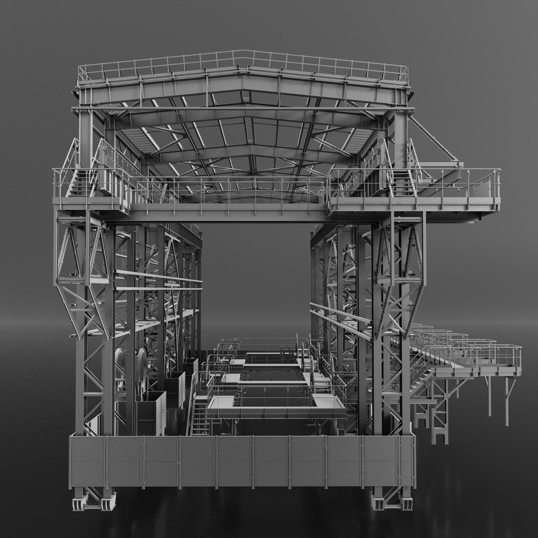 3D Industrial Metal Building Model - TurboSquid 2237673