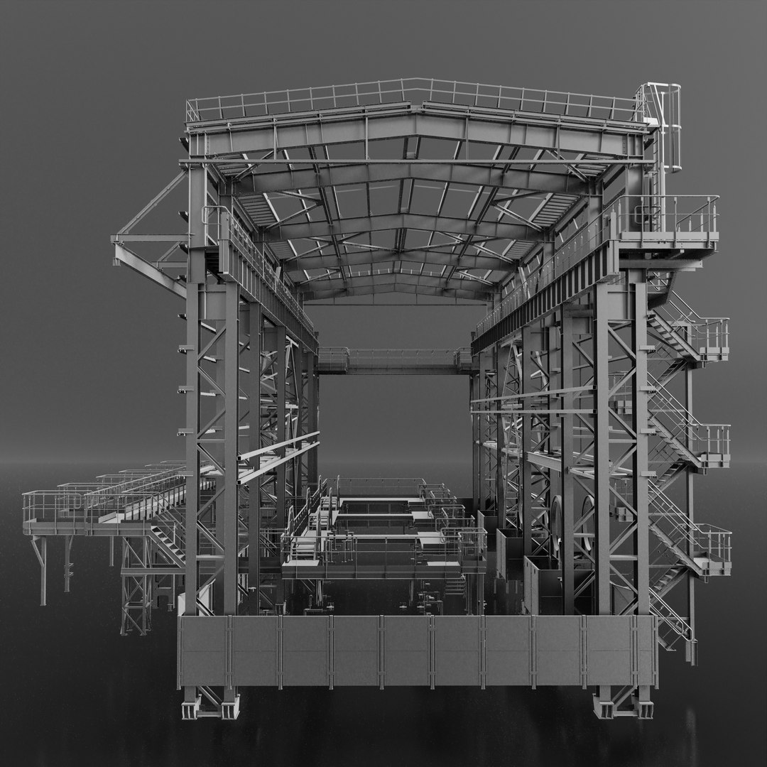 3D Industrial Metal Building Model - TurboSquid 2237673