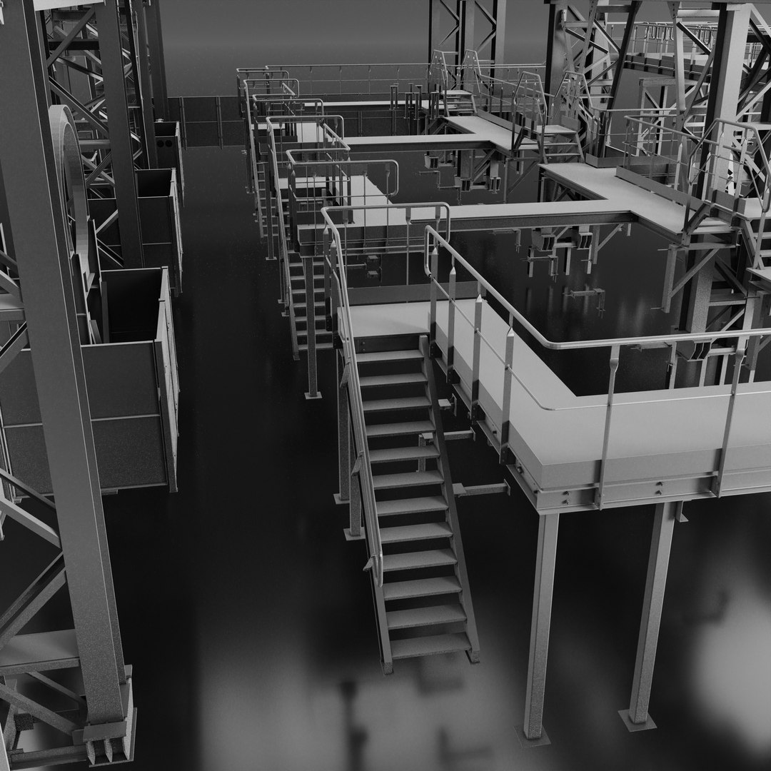 3D Industrial Metal Building Model - TurboSquid 2237673