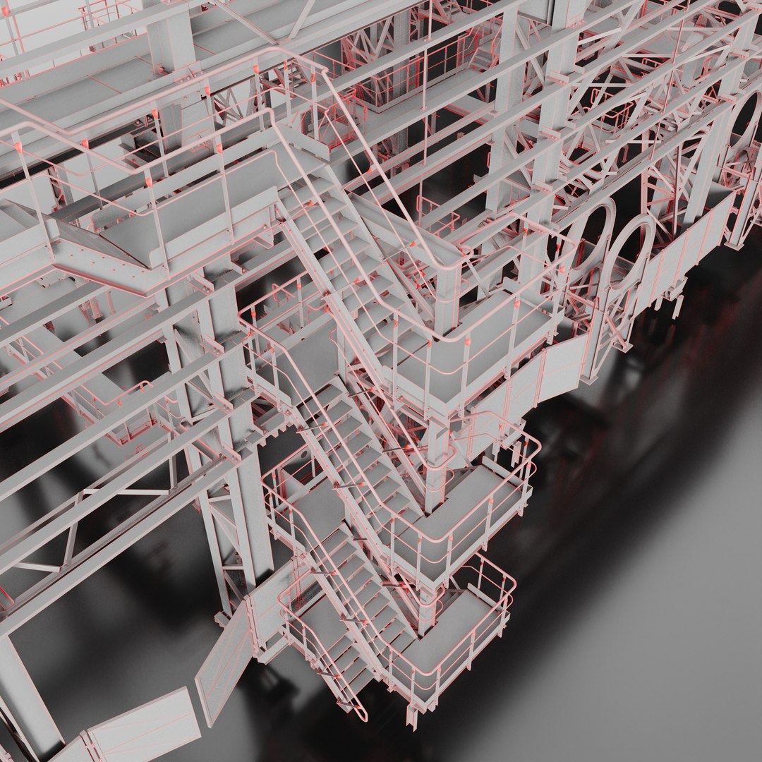 3D Industrial Metal Building Model - TurboSquid 2237673