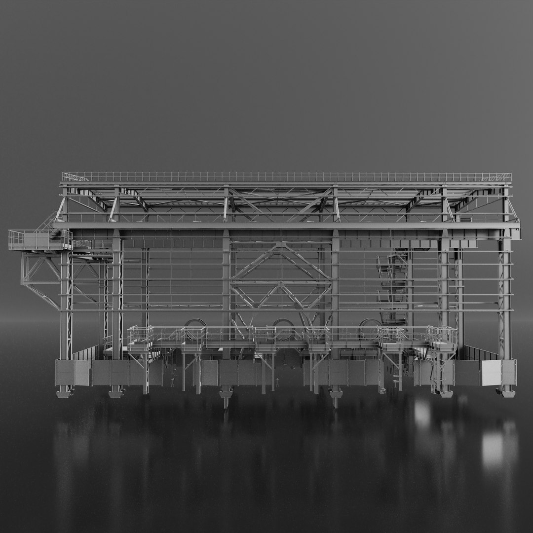 3D Industrial Metal Building Model - TurboSquid 2237673